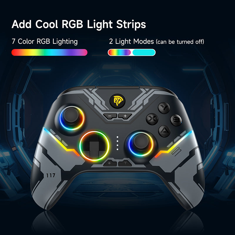 EasySMX X15 Wireless RGB Controller With RGB Light and Hall Joysticks ...